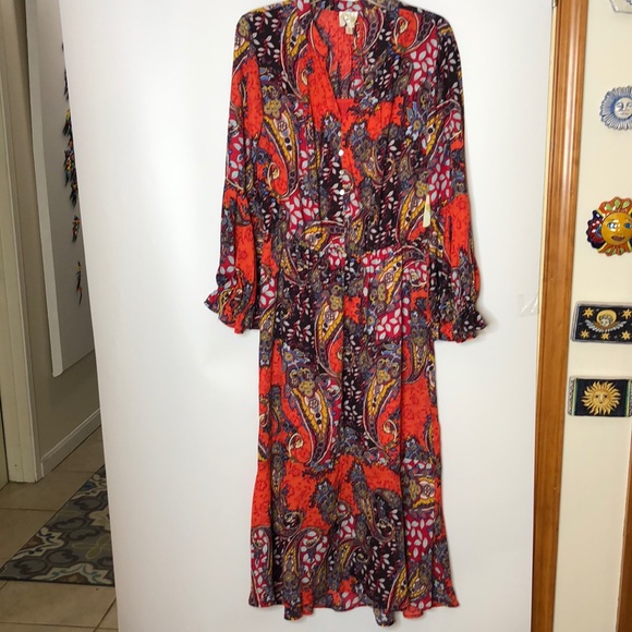 fig and flower | Dresses | Nwt Fig Flower Colorful Stretch Dress Orange ...